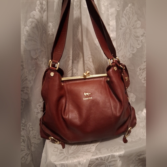 Emma Fox | Bags | Emma Fox Rich Reddish Brown Leather Large Shoulder ...